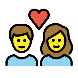 👩‍ ️‍👨 Couple With Heart: Woman, Man Emoji