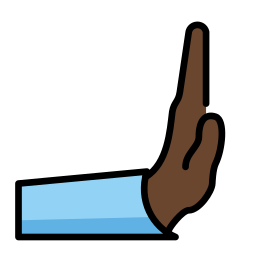 🏿 Rightwards Pushing Hand: Dark Skin Tone Emoji
