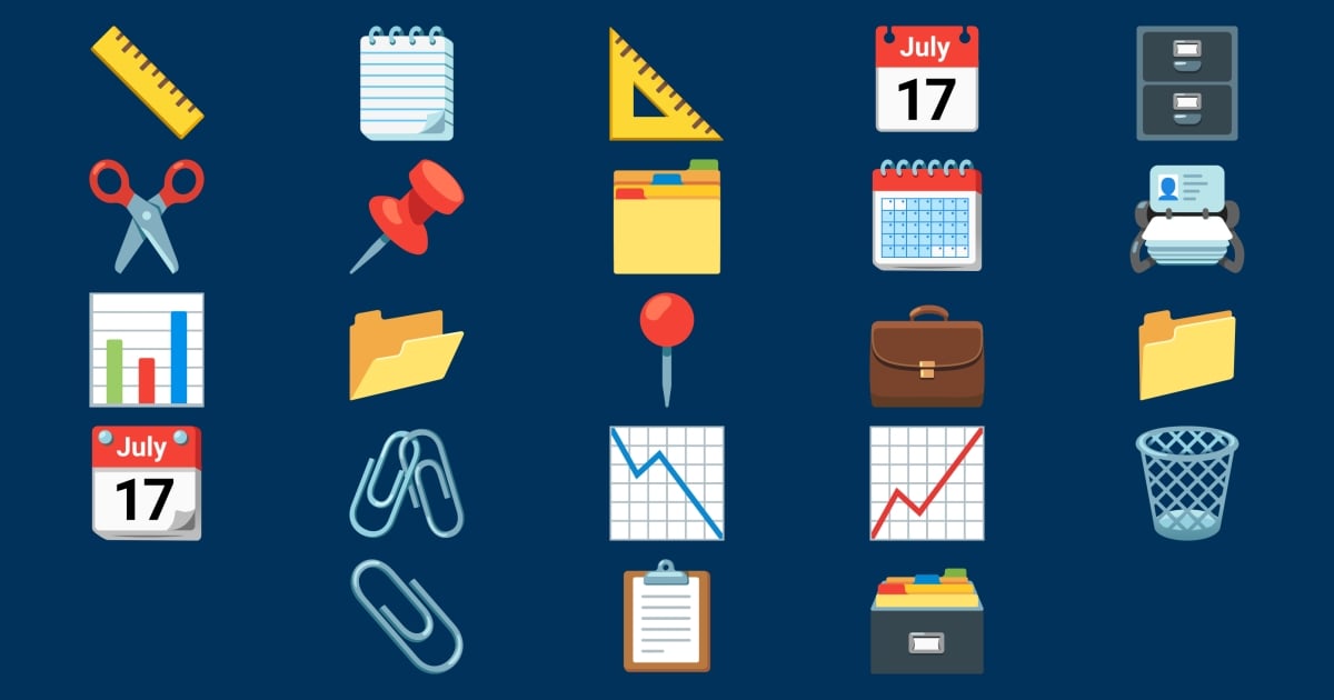 💼 Office Emojis 🗃️ 🗄️ 📇 🗂️ 📆 📁 📊