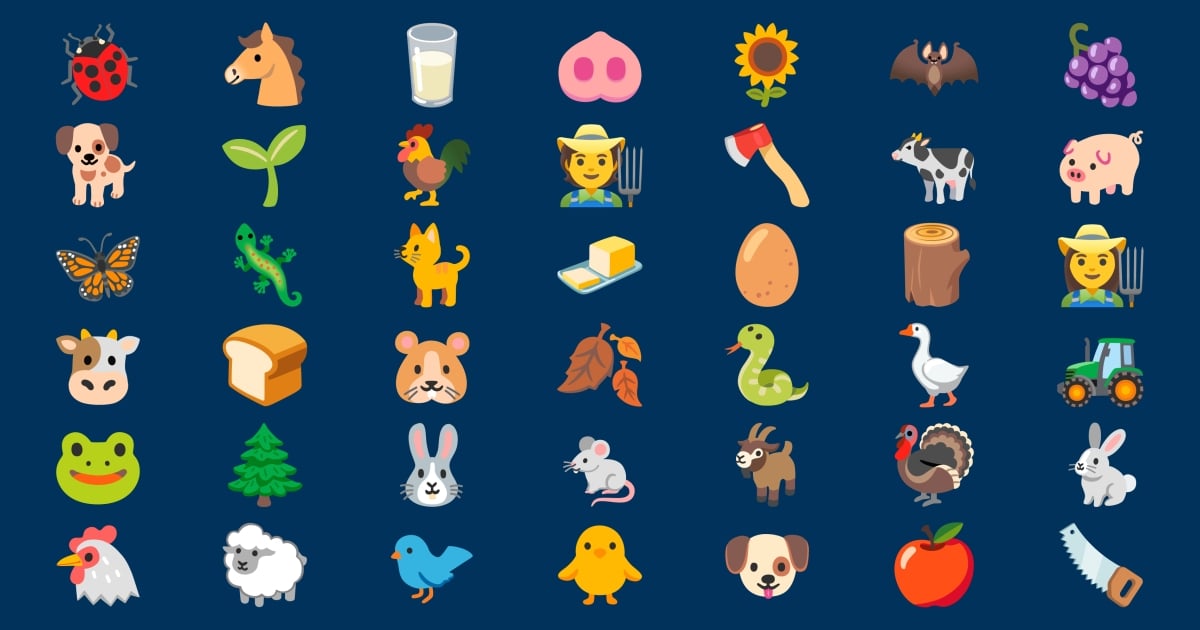 🚜 Farm Emojis 🐁 🦆 🐾 🌾 🪚 🌻