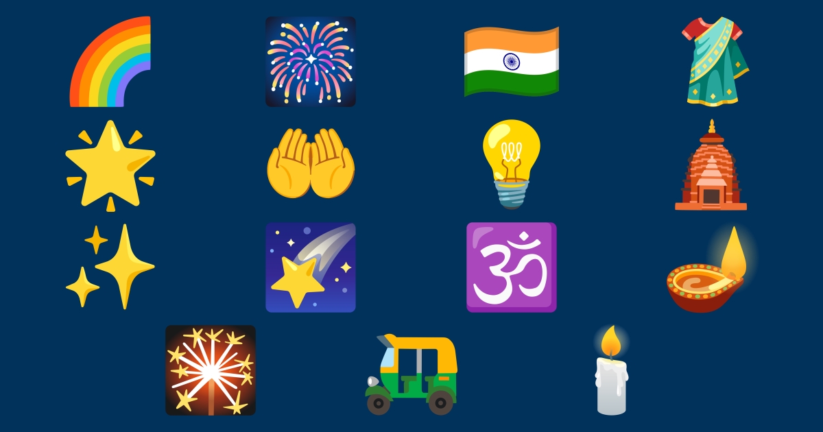 🪔 Diwali Emoji 💡 🌈 🕉️ 🕯️ 🌟 🛕