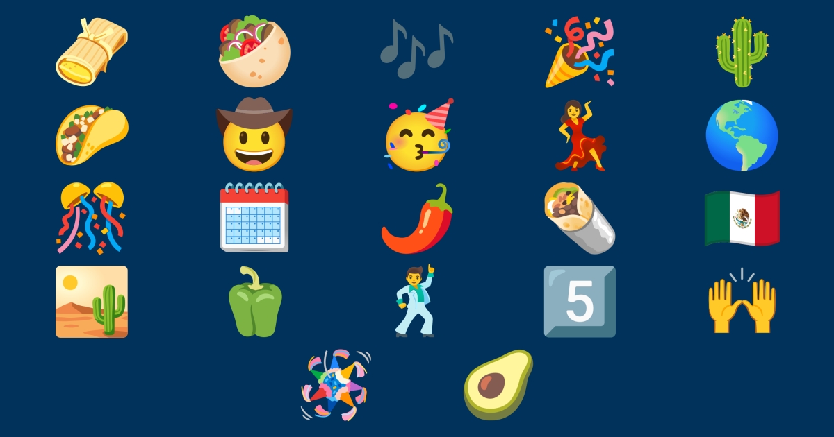 🇲🇽 Cinco de Mayo Emojis 🌮 🌵 💃 👨‍👩‍👧‍👦 📅