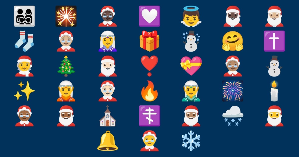 🎄 Natal Emojis ️ 🤗 ⛪ 🤶🏿 🌨️ 👨‍👩‍👧‍👦 ️