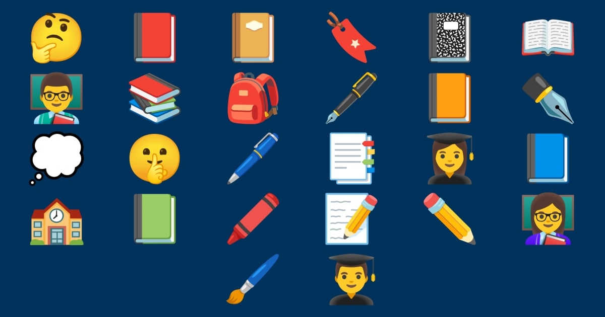 🏫 School & University Emojis 👩‍🎓 📓 🔖 ️ 🎒 📚 📘