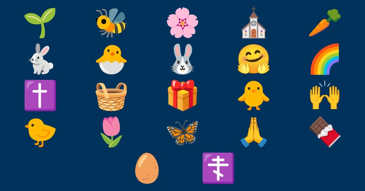 🐇 Easter Emojis 🐤 🐰 🐥 🎁 🌈 🦋 🥚