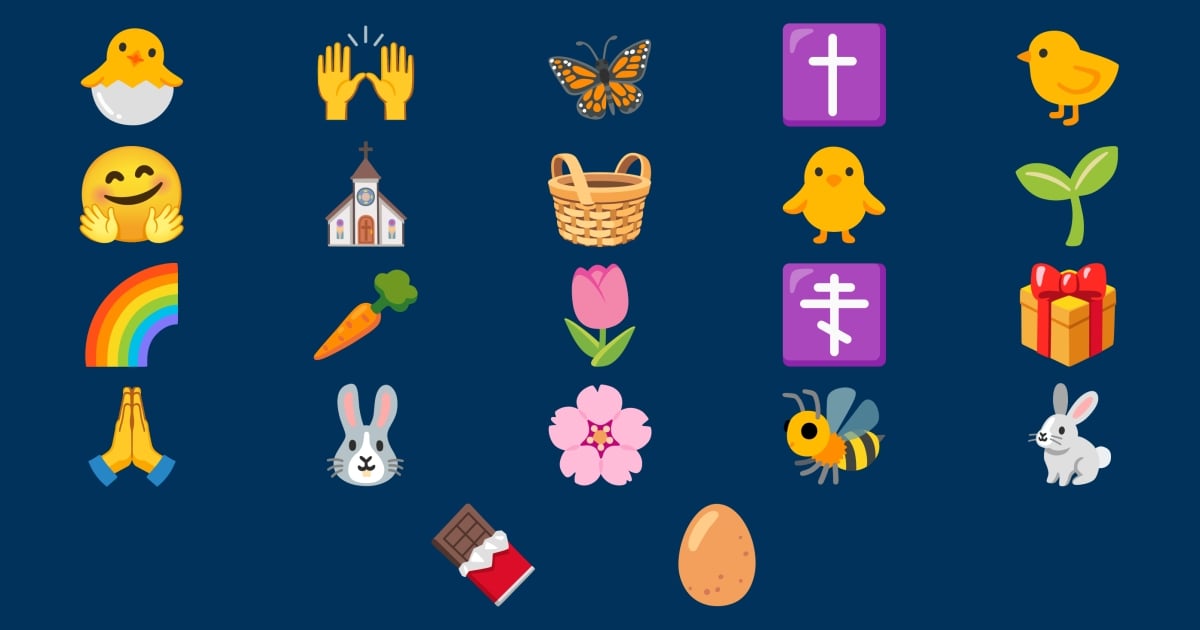 🐇 Pâques Emojis ️ 🌷 🌸 🎁 🐤 🌱 🐥
