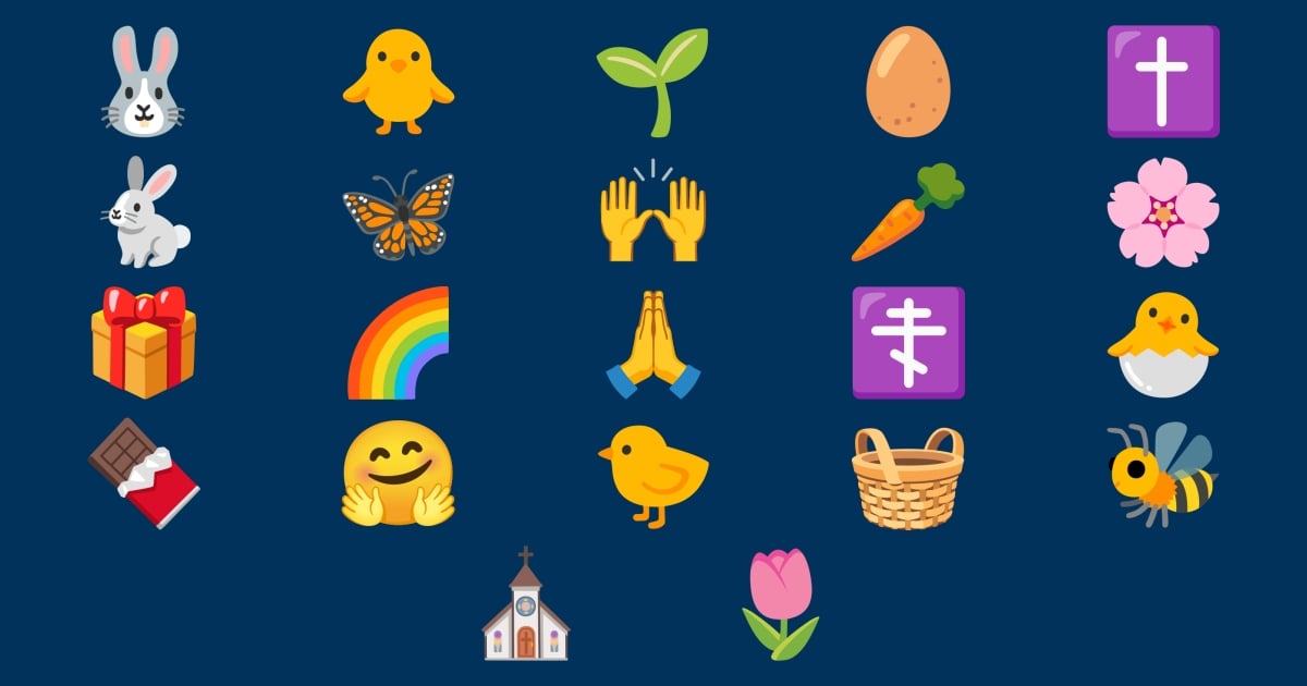 🐇 Páscoa Emojis ⛪ 🦋 🐥 🎁 🐣 🥕