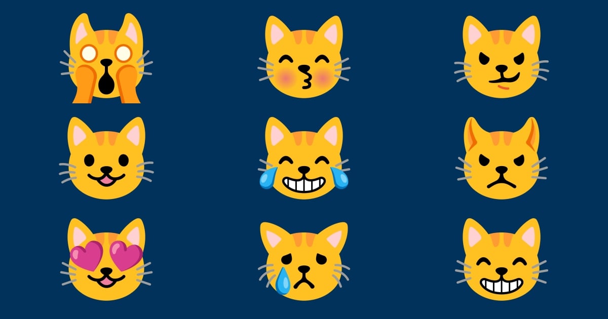 😺 Caras De Gato Emojis 😻 😹 😼 😿 🙀 😽