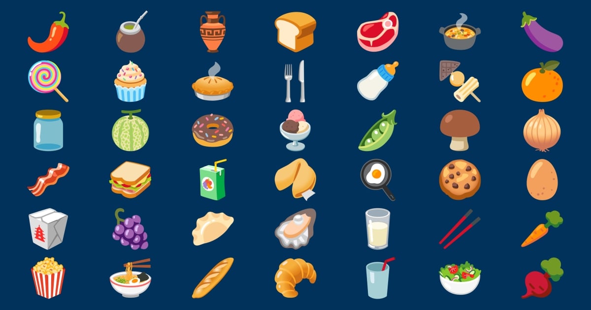 🍏 Comida & Bebida Emojis 🧀 🍳 🍙 🥛 🥧 🥕 🥄