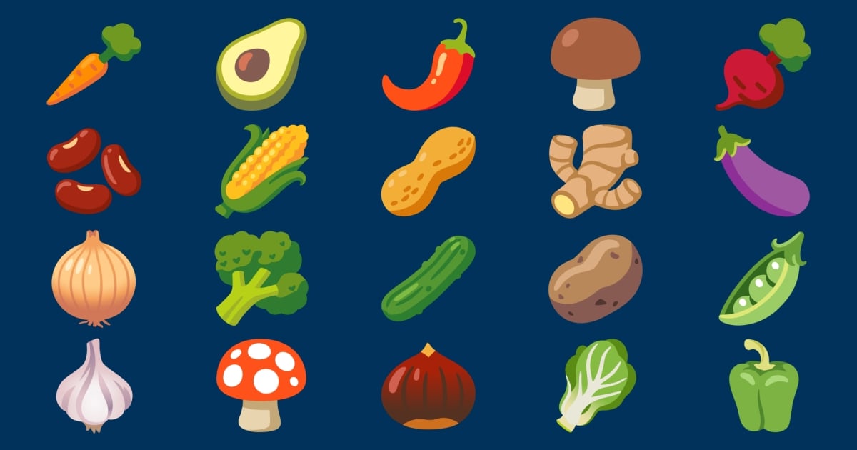 🥑 Vegetables Emojis 🫘 🌽 🌶️ 🥕 🫚 🥔 🍄‍🟫