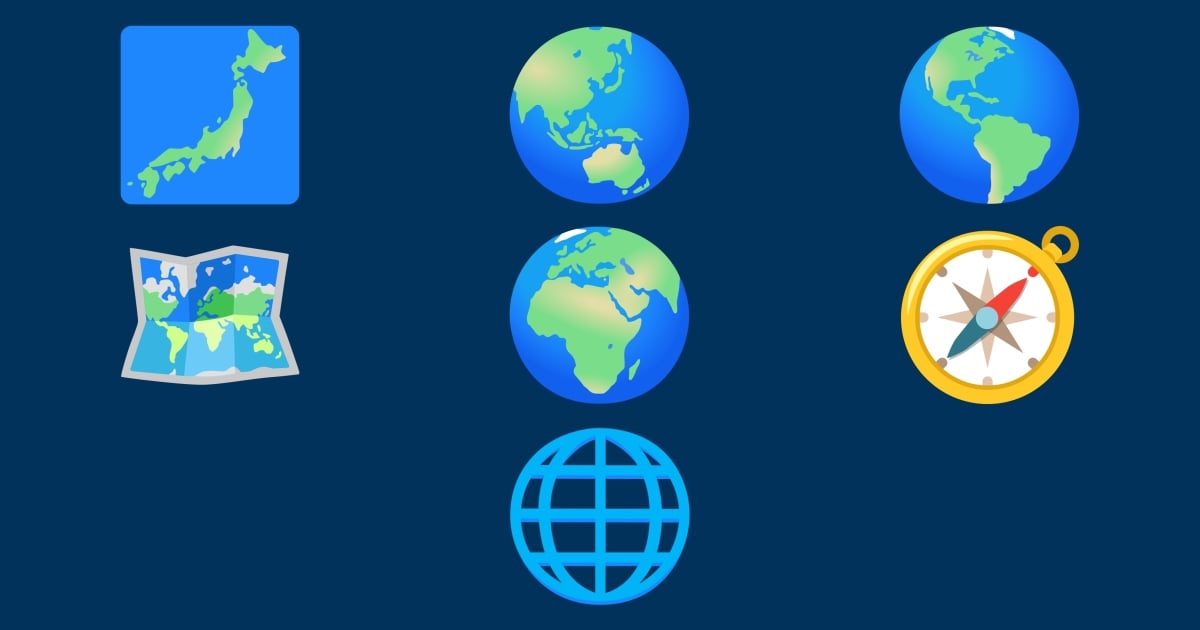 🌍 Maps Emojis 🌎 🧭 🗺️ 🌏 🌐 🗾