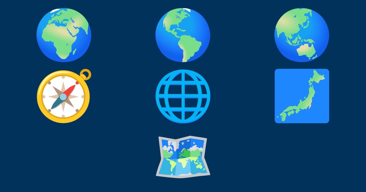 🌍 Mapas Emojis 🧭 🗾 🗺️ 🌎 🌐 🌏