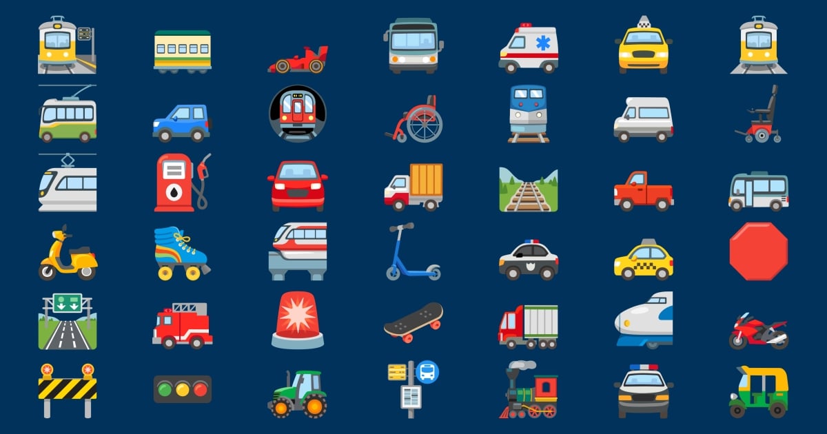 🚂 Land Transport Emojis 🛞 🛻 🏍️ 🚍 🚆 🚝 🛺
