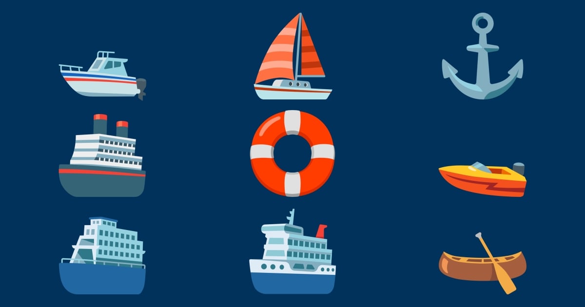 ⚓ Maritime and Boating Emojis 🛶 🛳️ 🛟 🚤 🚢 ⛵