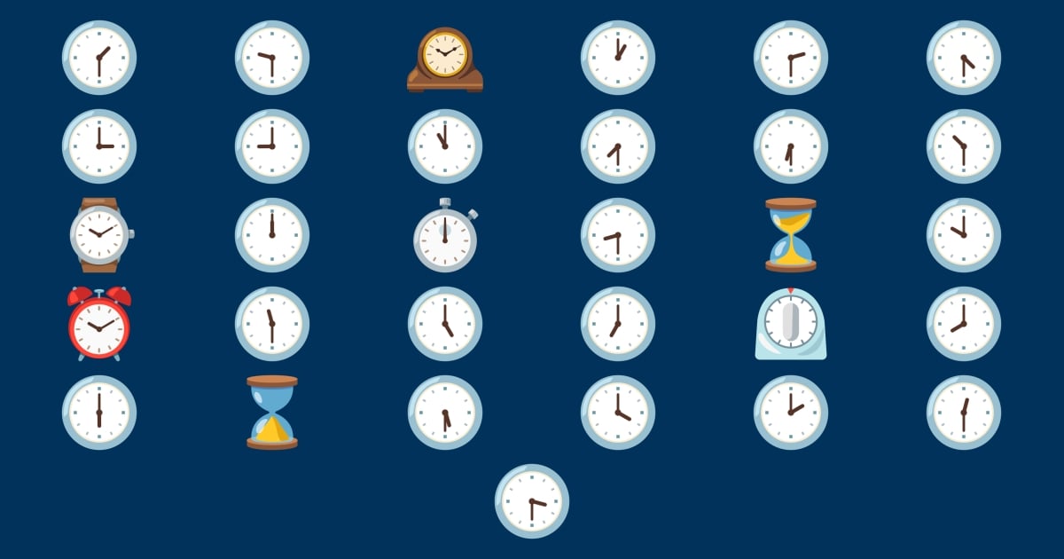 ⌛ Watches & Time Emojis 🕔 🕝 🕢 🕤 🕑 🕜 ⏰