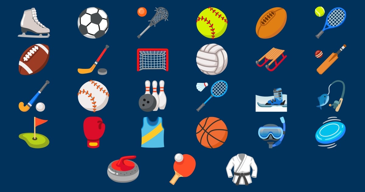⚽ Sports Equipment Emojis 🏑 🏓 🥍 🏸 🎣 ⛸️ 🛷