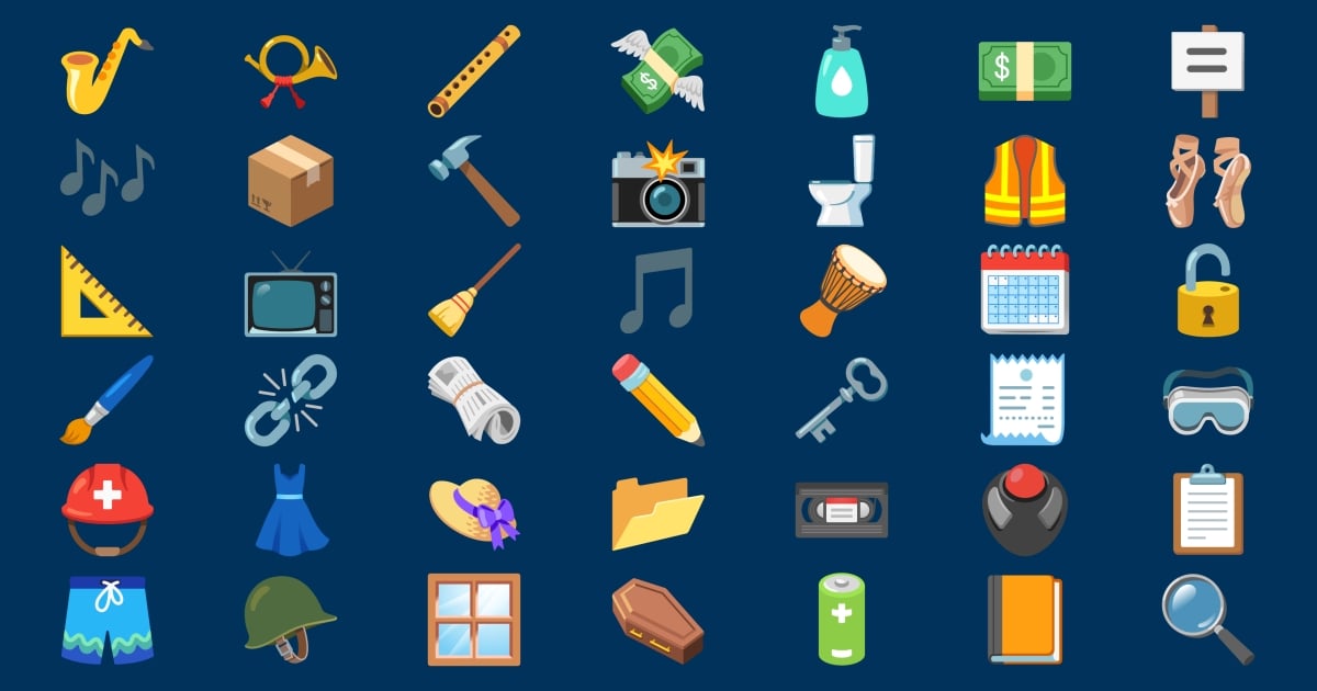 📷 Objetos Emojis 🩳 🪦 📽️ 💎 🥿 💻 📜