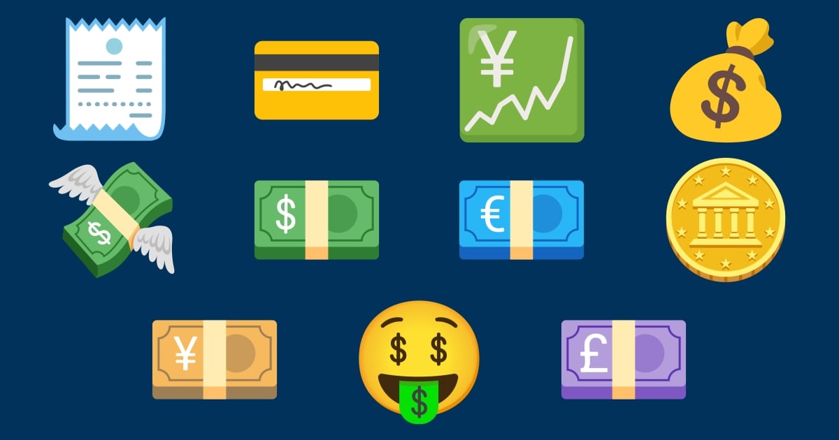 💰 Geld Emojis 💶 💷 💳 💹 💸 🧾