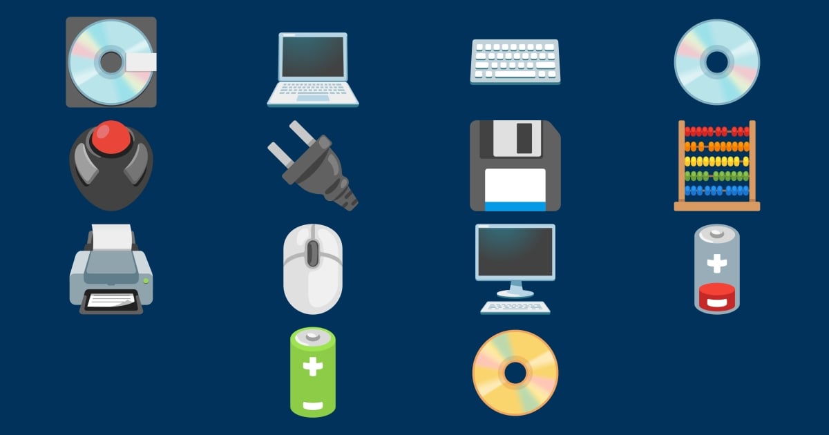 🔋 Computer Emojis 🖱️ 🪫 ⌨️ 💽 🖥️ 🧮 💾