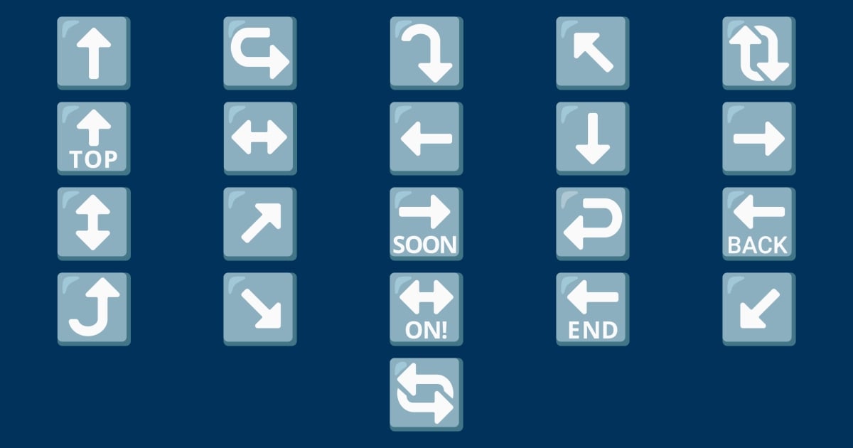 ⬆️ Arrows Emojis 🔙 ↩️ 🔛 ↪️ 🔜 ⤵️