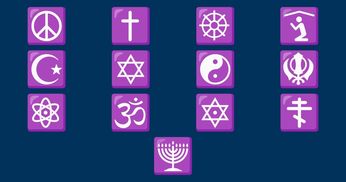 🛐 Religión Emojis 🔯 ️ 🕎 ⚛️ ☸️