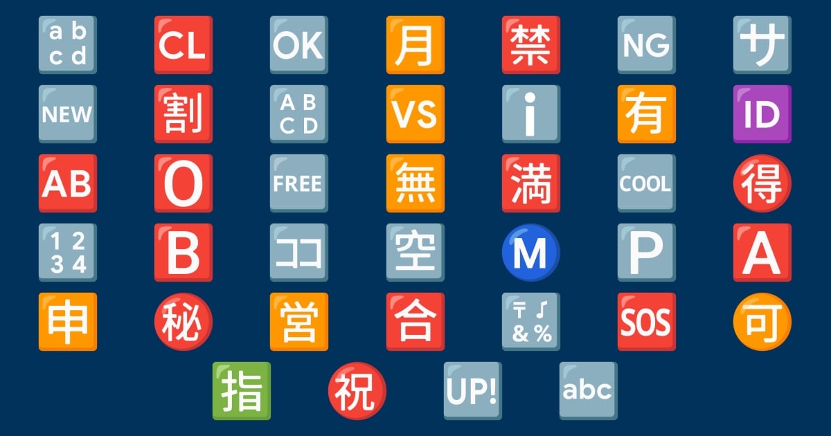 🔠 Alphanumeric Characters Emojis 🆕 🆗 🆒 🅿️ 🔢 🆖 🈹