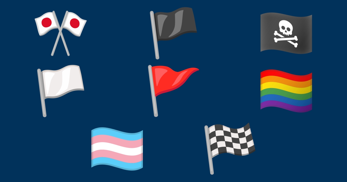 🏁 diverse Flaggen Emojis 🏴‍☠️ 🏴 🏳️‍🌈 🎌 🏳️‍⚧️🏴‍☠️ 🏳️