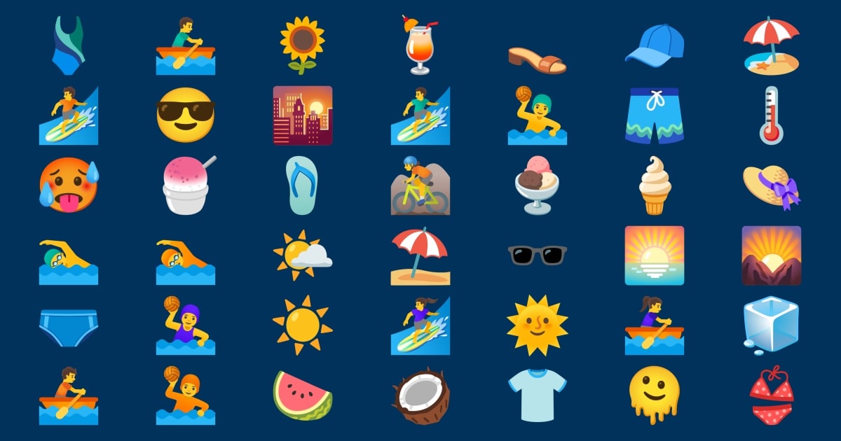 🌞 Summer Emojis 🚣‍♂️ 🏊‍♀️ 🩳 🏖️ 🏄‍♀️ 👡 🧢