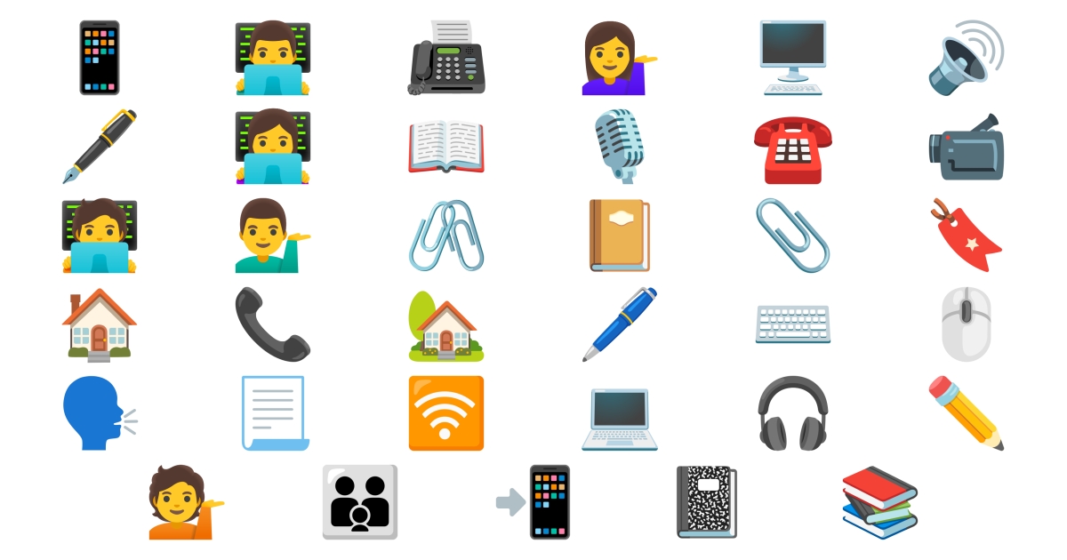 💻 Working From Home Emojis 📎 🔖 🖥️ 📱 📲 📓 🏠