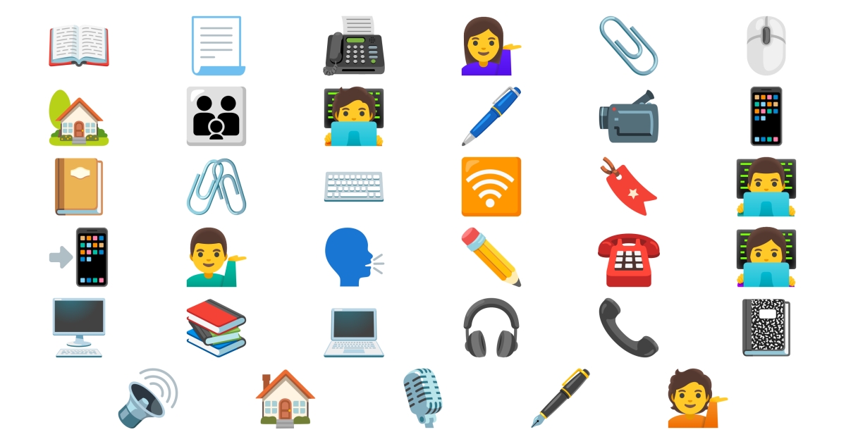 💻 Télétravail Emojis 📞 📔 🏠 📖 ⌨️ 🏡