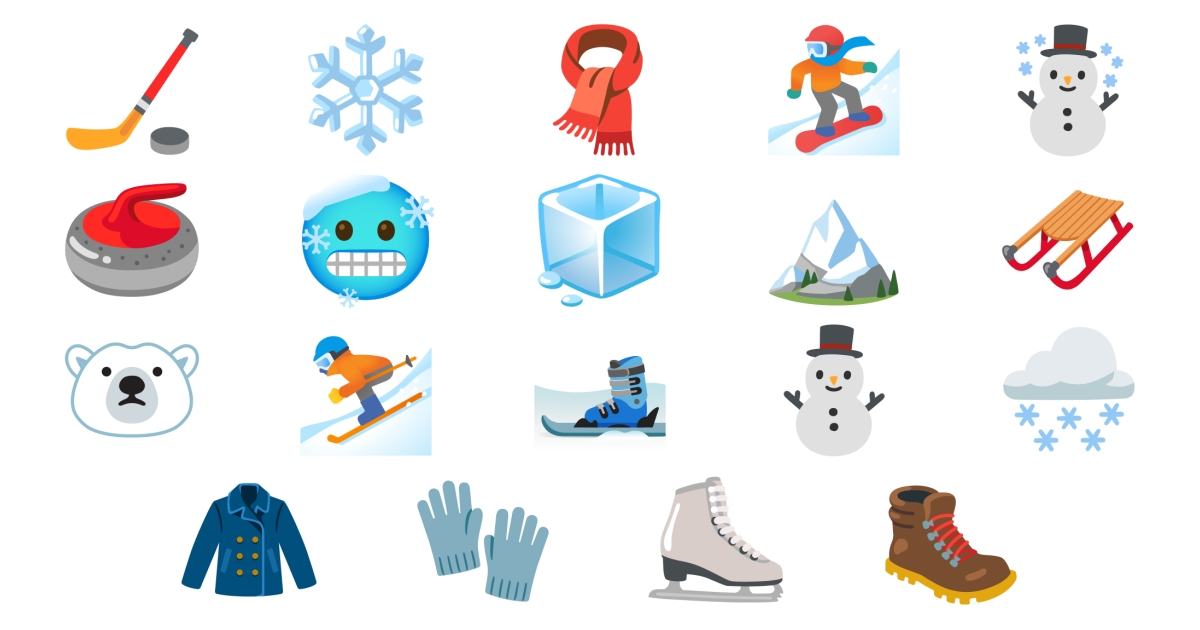 ⛄ Winter Emojis 🌨️ ☃️ 🏂 🥌 🎿 ⛸️ 🧣