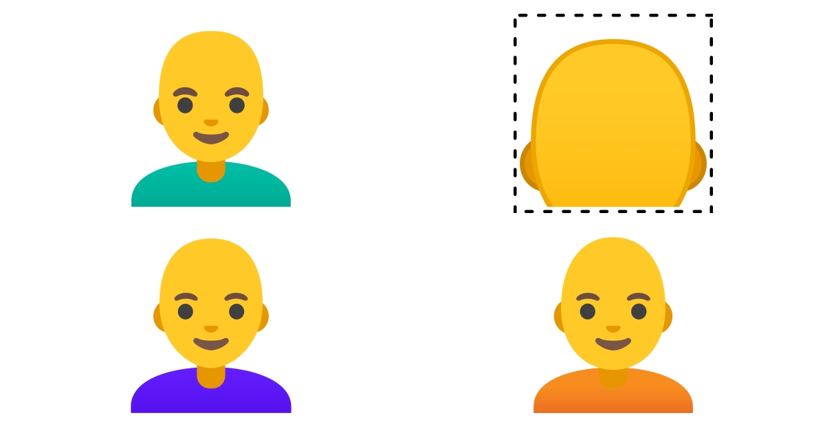 🦲 Acconciatura: Calvo Emoji 🧑‍🦲 👨‍🦲 👩‍🦲