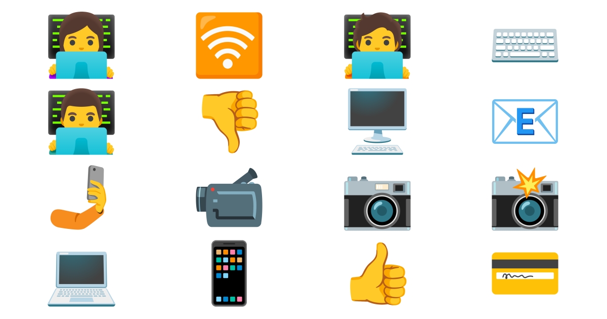 👨‍💻 Internet Emojis 🧑‍💻 📹 🛜 ⌨️ 👩‍💻 👍 👎