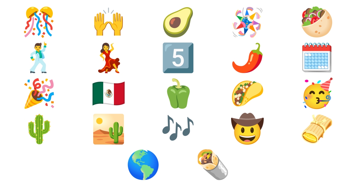 🇲🇽 Cinco de Mayo Emojis 🌮 🌵 💃 👨‍👩‍👧‍👦 📅