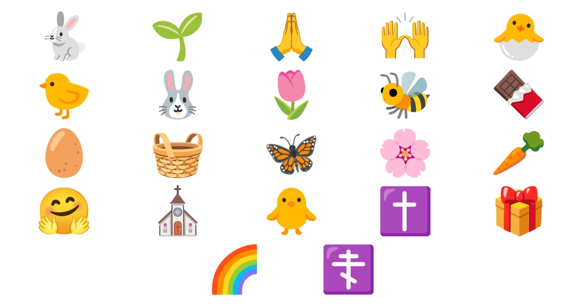 🐇 Easter Emojis 🐤 🐰 🐥 🎁 🌈 🦋 🥚