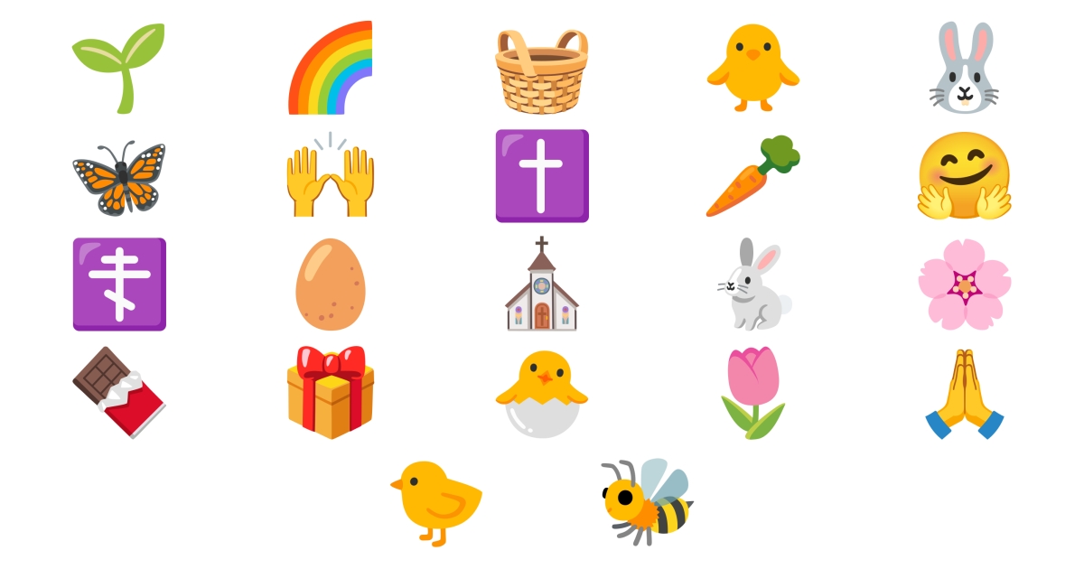 🐇 Pascua Emojis ⛪ 🎁 🐣 🤗 🙌 🧺 🥚