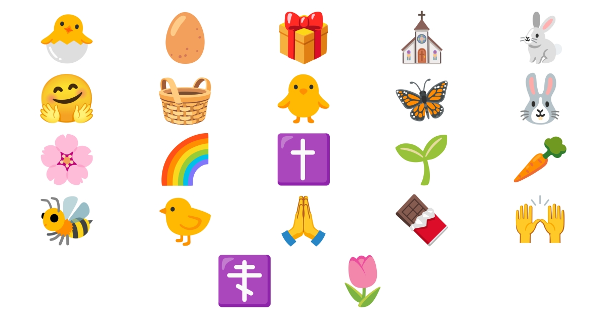 🐇 Páscoa Emojis ⛪ 🦋 🐥 🎁 🐣 🥕
