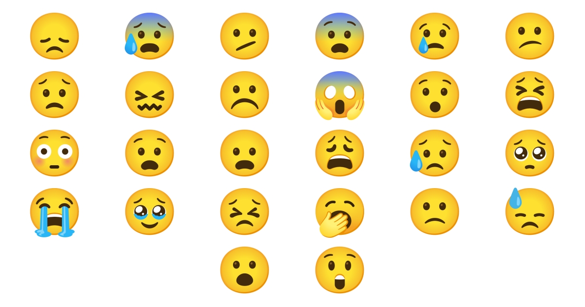 😕 Visages Concernés Emojis 😭 😥 😞 😲 😱 ☹️ 🫤
