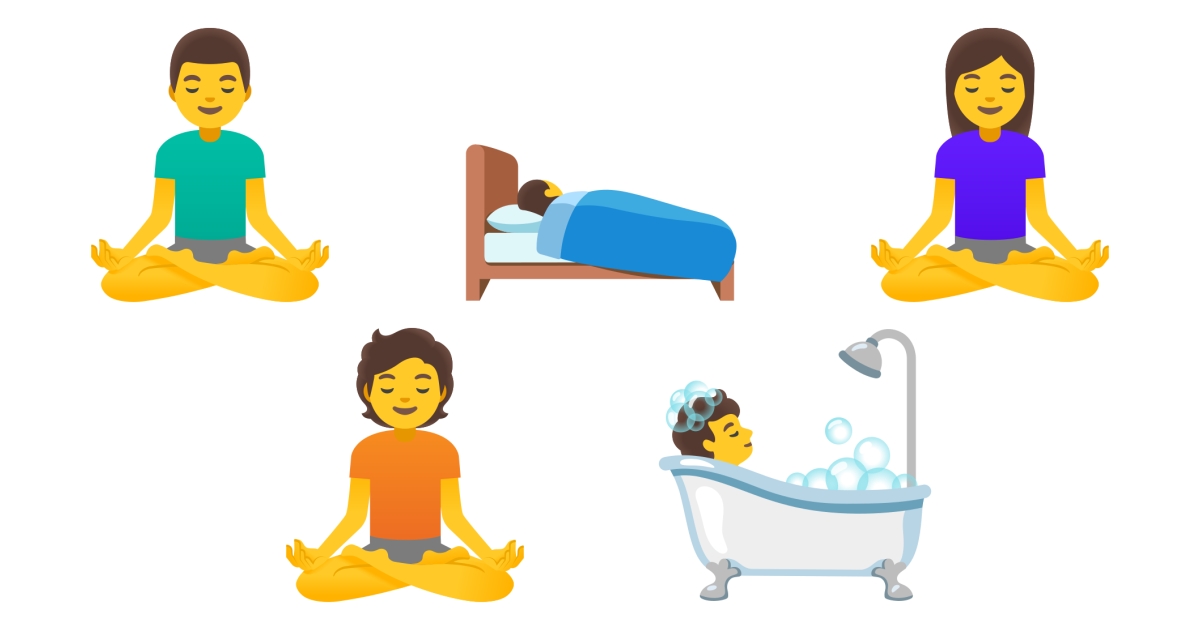 🧘 Relaxation & Wellness Emojis 🧘‍♀️ 🛀 🧘‍♂️ 🛌
