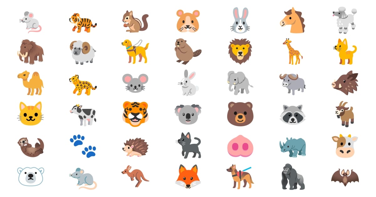 🐵 Mammiferi Emoji 🐕 🦧 🐘 🐃 🐈‍⬛ 🦥 🐗