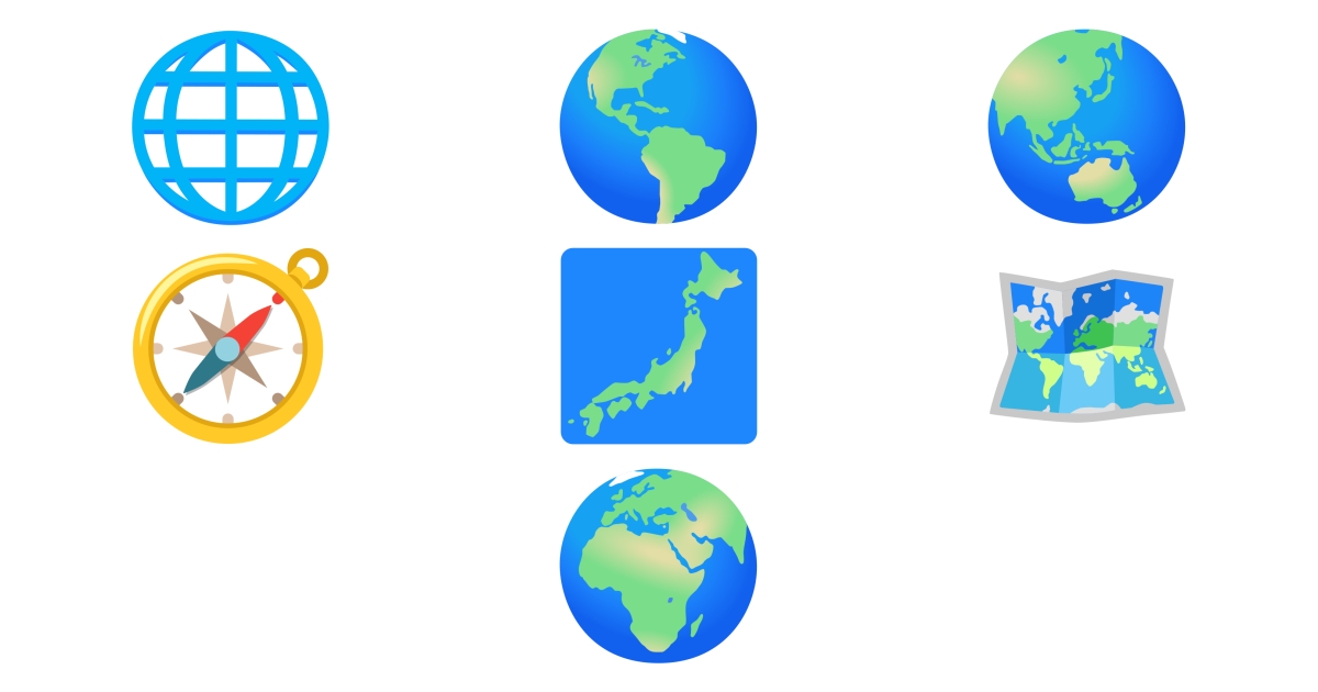 🌍 Mapas Emojis 🧭 🗾 🗺️ 🌎 🌐 🌏