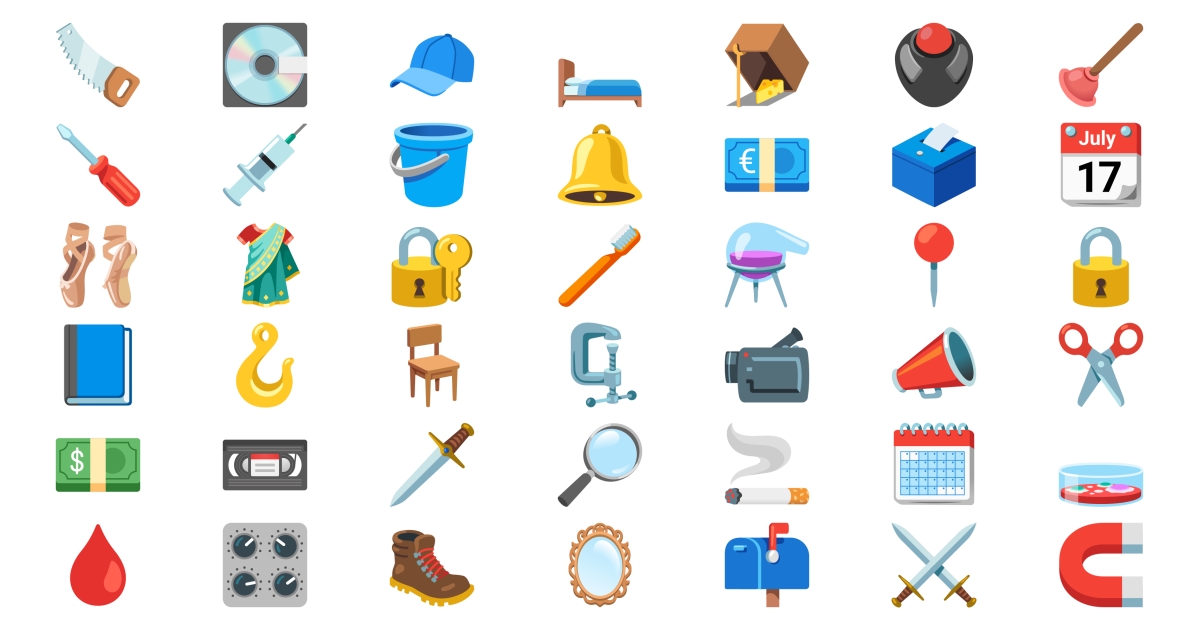 📷 Oggetti Emoji 🗝️ 👑 👔 👞 📻 📸 👙
