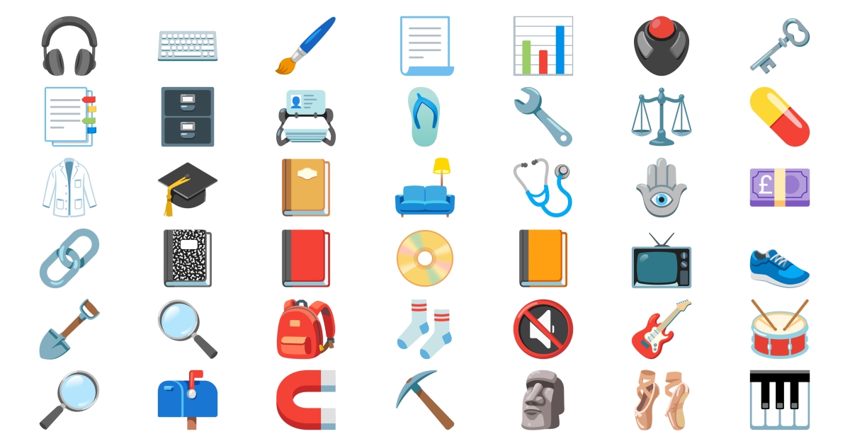 📷 Objetos Emojis ️ 🎤 👓 📁 🪘 🧴 📋