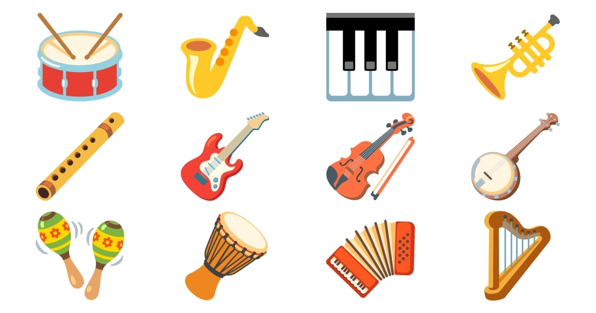 🎷 Instrumentos Musicais Emojis 🎹 🎺 🪘 🪕 🪈 🪗