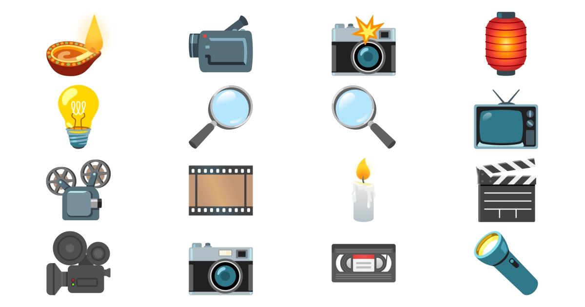 🎥 Luce & Video Emoji 🎞️ 🔎 🔦 📽️ 🕯️ 📷