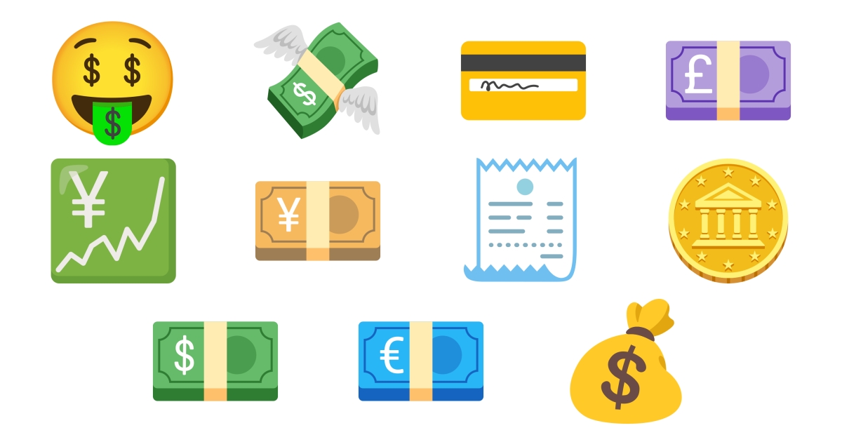 💰 Money Emojis 🧾 💶 💵 🪙 💳 💸 💴