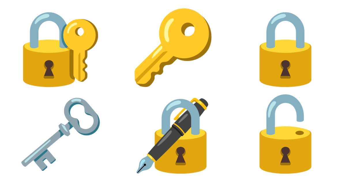 🔒 Cadeados Emojis 🔏 🔐 🗝️ 🔑 🔓
