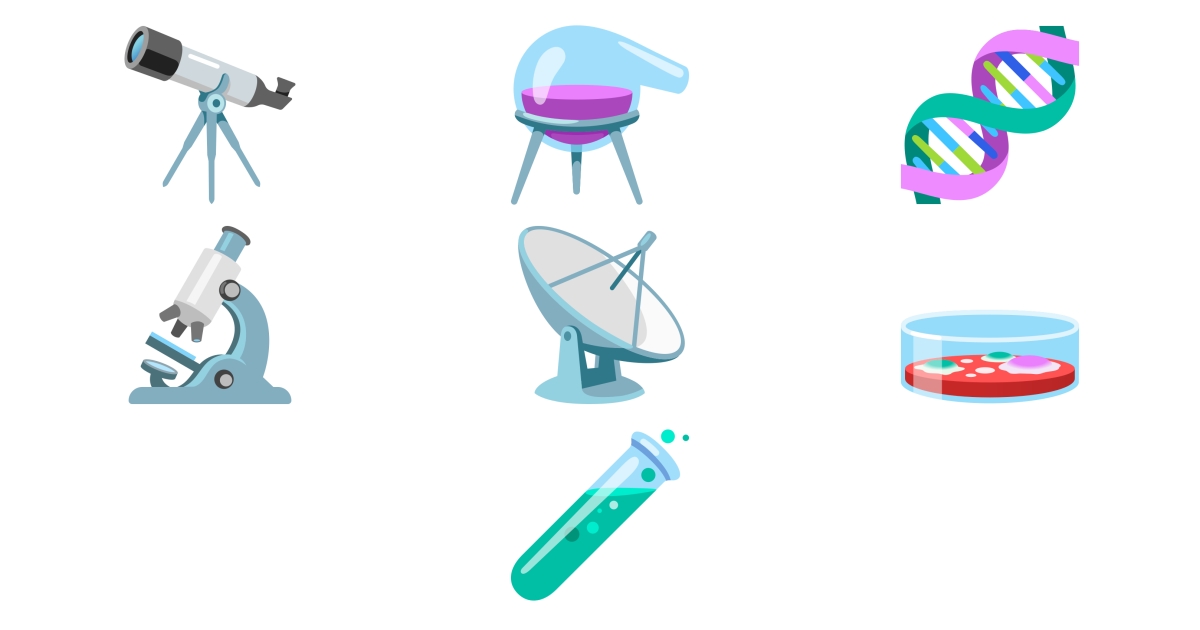 ⚗️ Science & Recherche Emojis 🧬 📡 🧫 🧪 🔭 🔬