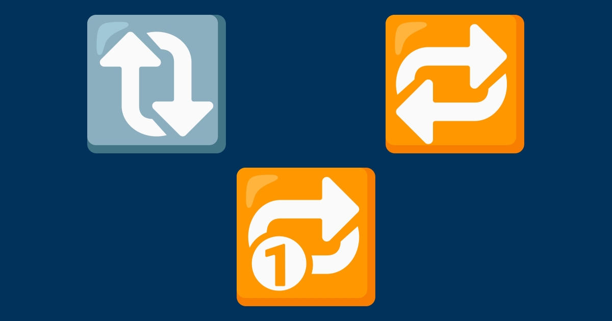 🔃 Clockwise Emojis 🔁 🔂