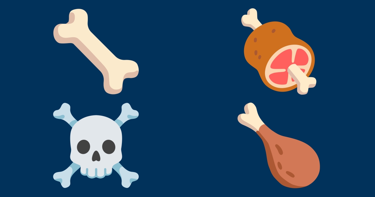 ☠️ Bone Emojis 🦴 🍖 🍗